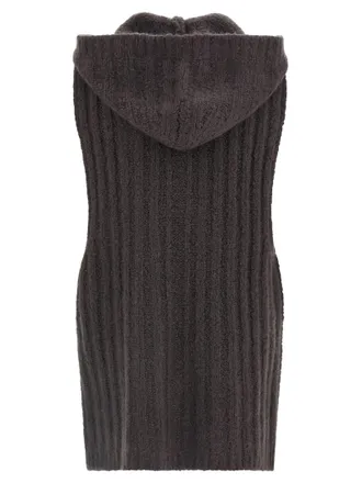 Rick Owens Hooded Cashmere Tank Top - Gray
