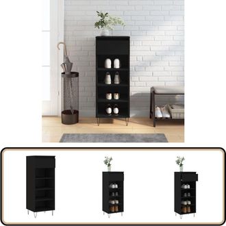 vidaXL Vidaxl - Schuhschrank Schwarz 40x36x105 cm Holzwerkstoff - Schuhschrank - Schrank - Garderobe - Aufbewahrung - Organisation