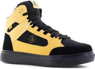Volcom Evolve Chaussures de travail montantes avec protection m&eacute;tarsienne pour homme - Comp Toe - SD10 - SR - Met Guard, noir/jaune, 45 EU