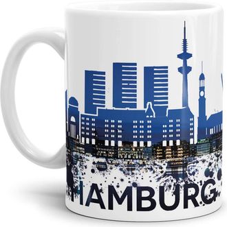 Tassendruck Hamburg-Tasse Skyline - Kaffeetasse/Mug/Cup - Qualit&auml;t Made in Germany