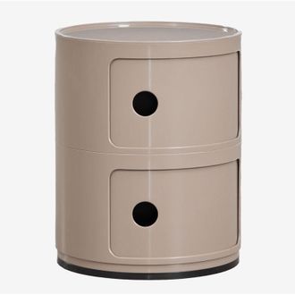 Sklum Table dappoint ronde Babel avec &eacute;tag&egrave;res SKLUM Moka Brown