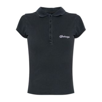 Balenciaga Cropped Polo T-Shirt - - Tops - Damen - Schwarzk - M