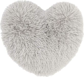 Catherine Lansfield Cuddly Heart Gefülltes Kissen, Polyester, Silbergrau, 1 Stück (1er Pack)