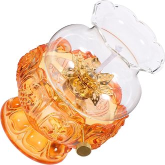 DOITOOL Vintage Tischlampe Öl Lampe aus Glas Retro Kerosinlampe für Innenräume Dekoratives Stabiles Design mit Farbverlauf Kleine Petroleumlampe für Notbeleuc