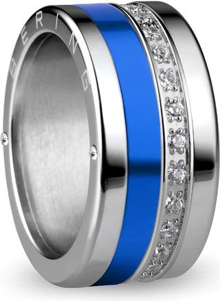 Bering Austauschbar Ringkombination für Damen in Silber & Blau mit einzigartigem Twist- & Change System, Amur