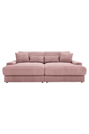 CARRYHOME Bigsofa, Altrosa, Textil, 3-Sitzer, Füllung: Schaumstoff, Silikon,Schaumstoff, Silikon,Schaumstoff, Silikon, 230x85x190 cm, Typenauswahl, Rücken echt,
