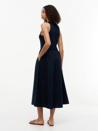 Tommy Hilfiger A-Linien-Kleid GOLD BUTTON POPLIN MIX DRESS Baumwollmischung, mit goldfarbenen Kn&ouml;pfen