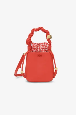 Ganni Sac Bou Bucket mini rouge Alert