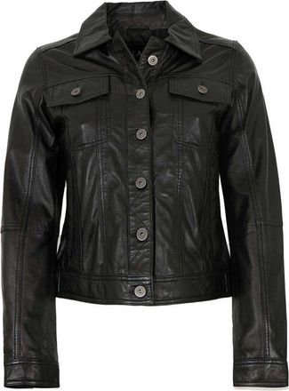 Jilani Lederjacke Valenta Jilani - Damen Lederjacke Jeansjacken-Design Lammnappa schwarz