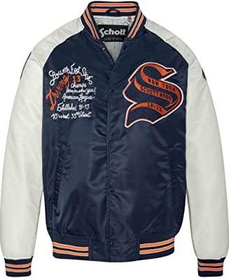 Schott NYC PRINCETON2 Blouson, Midnight/Off White, M Homme