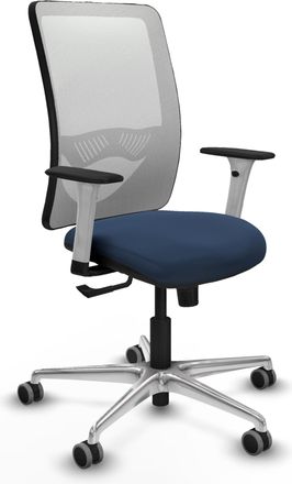 Piqueras y Crespo B&uuml;rostuhl Zulema mit wei&szlig;en und schwarzen Armlehnen, h&ouml;henverstellbare Lendenwirbelst&uuml;tze, ausgestattet mit Sincro 3 Positionen und Schneideschaum, We