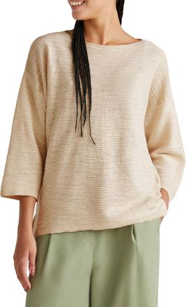 Benetton Damen Maglia Sc Barca M/L 115gd10ct Pullover, beige, M