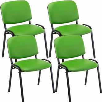 Clp Ensemble de 4 chaises de visiteurs ergonomiques en cuir dimitation différentes couleurs disponibles colore : VERT