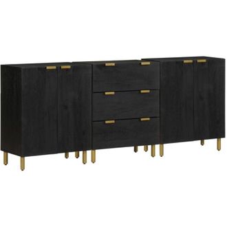 vidaXL 3-tlg. Sideboards Schwarz Holzwerkstoff Vidaxl