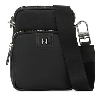 Karl Lagerfeld Crossbody Bags - K/Monogram Umh&auml;ngetasche aus Leder - Gr. unisize - in Schwarz - f&uuml;r Damen