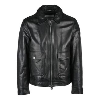 Les Hommes Homme, Vestes, Noir, Taille: L Veste en cuir