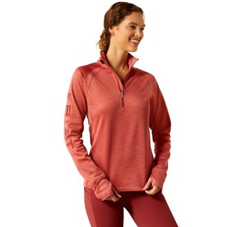 Ariat Womens Tek Team 1/2 Zip Sweatshirt Long Sleeve Fleece in Dusty Cedar Heather, Size X-Small, by Ariat