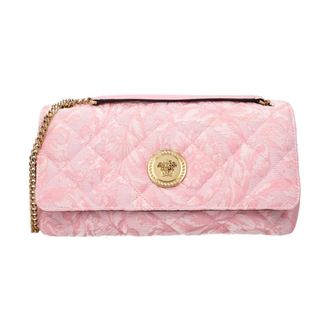 Versace Rosa Stoff Schultertasche mit Frontdetail - - Bags - Damen - Rosa - ONE SIZE