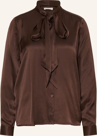 Milano Milano Italy Satinbluse Mit Schluppe braun