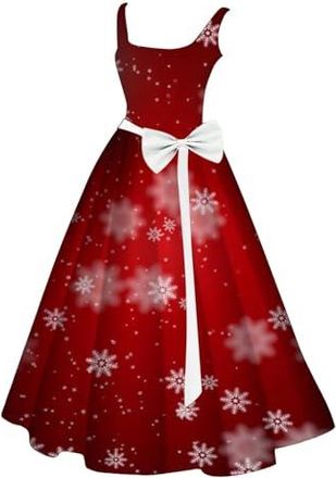 Generic Robes De No&euml;L pour Femmes Robe De Noel Femme Robe De No&euml;L pour Femmes Robe de f&ecirc;te de No&euml;l Robe de No&euml;l pour Femmes, Dos Nu, San Manches Col Rond, san