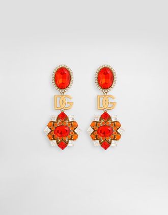 Dolce & Gabbana Clip-ohrringe Mit Strassbesatz - Frau Bijoux Gold Metall Onesize