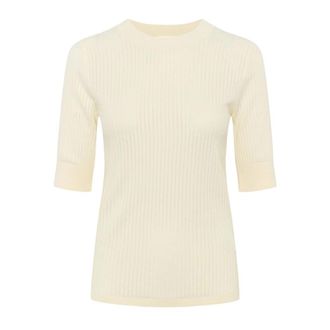 Soaked In Luxury Weiches Tee Top Whisper White - - Knitwear - Damen - Beige - XL