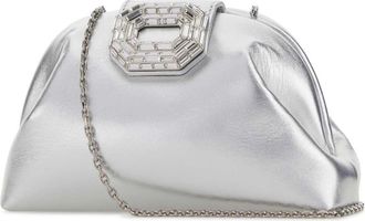 Amina Muaddi Silver Clutch