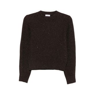 Brunello Cucinelli Rundhals-Pullover - - Knitwear - Damen - Braun - L