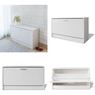 vidaXL Banc &agrave; chaussures 80x24x45 cm Blanc - Meuble Entr&eacute;e - Banc Chaussure - Range Chaussures - Organisateur Chaussures - Rangement Int&eacute;rieur - Home &