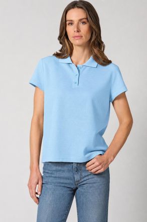 Hempage Hempage Damen vegan Poloshirt Classic Damen Gletscherblau