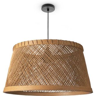 Paco Home Paco Home - Plafonnier Bambou Suspension Boho Salon Lampe En Osier Suspendue Vintage E27 Beige (&Oslash;42 cm), Lampe &agrave; suspension - Type 3