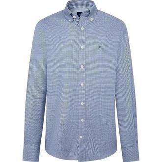 Hackett Gebrushtes Puppytooth-Hemd - - Shirts - Herren - Blau - XL