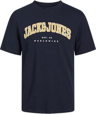 Jack & Jones Jjecaleb Varsity T-Shirt à col Rond SS Noos, Blazer Bleu Marine, XXL Homme