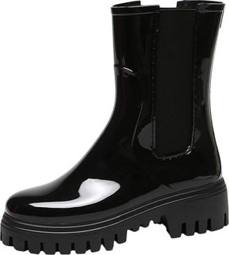 Generic Bottes De Pluie Femme Imperm&eacute;ables L&eacute;G&egrave;Res Semi-Hautes, Courtes Bottines Antid&eacute;rapant Confortables, Polyvalentes Et Pratiques pour Le Jardinage, Activ