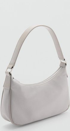 Mango Kleine Schultertasche aus Nylon hellgrau/pastellgrau - Damen - Einheitsgröße - MANGO