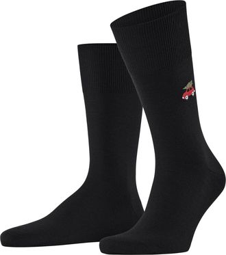 Falke Herren Airport M So Wolle Baumwolle einfarbig Socken, Schwarz Black 3000 Car, 43-44