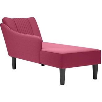 vidaXL Chaiselongue mit Rechter Armlehne Weinrot Samt Vidaxl 300069