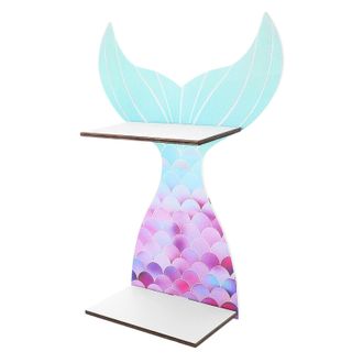 Valiclud Holz Wandregal Schwimmendes Badezimmer Regal im Meerjungfrau Design Robustes Pflegeleichtes Wandboard für Kinderzimmer Wohnzimmer und Büro Vielseitig 