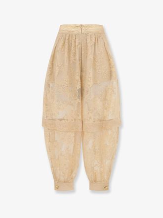 Zimmermann Womens Harem Pant Luna Lace Beige Polyester Trousers