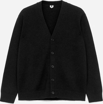 Arket Strickjacke Aus Wolle Und Baumwolle -Schwarz