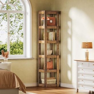 Tribesigns Bibliothèque dangle à 6 niveaux de 180 cm de haut - Étagère de rangement pour petits espaces - Étagère ouverte autoportante pour bureau à domicile, sa