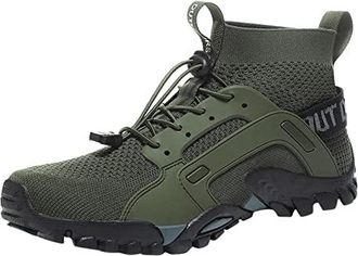 Generic Bouts en acier pour homme - Semelle antid&eacute;rapante - Maille respirante - Lacets &eacute;lastiques - Partie centrale - Chaussures militaires - Embout en acier 