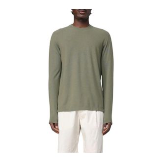 Zanone Homme, Tops, Vert, Taille: 2XL T-shirt Col Rond en Coton Ice