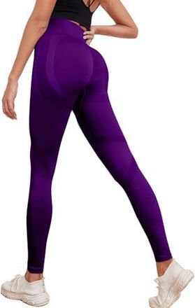 Generic Legging Anti Cellulite Femme D&eacute;contract&eacute; Unicolore Minceur Taille Haute Lissant Fessier sans Couture Pantalon Sport Femme Mode Yoga Base Fitness Panta