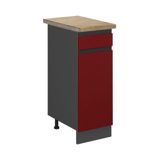 Vicco Meuble cuisine R-Line, Rouge, 30 cm, pt Ch&ecirc;ne Vicco