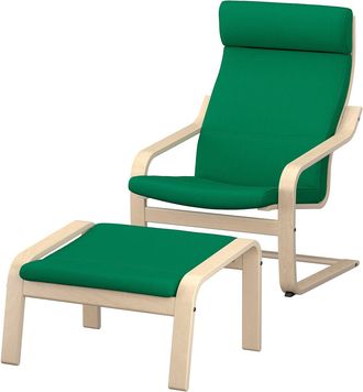 IKEA PO&Auml;NG Sessel und Hocker