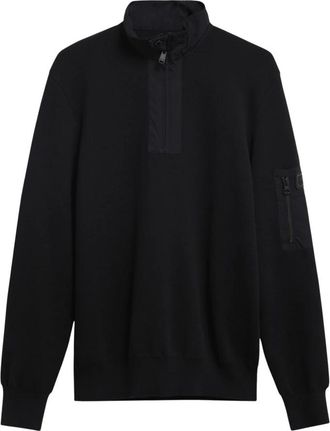 Barbour Pull zipp&eacute; mi-long - Homme - Sweatshirts et sweats &agrave; capuche - Noir - Taille: M