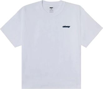 Obey Homme, Tops, Blanc, Taille: M T-shirt ras du cou