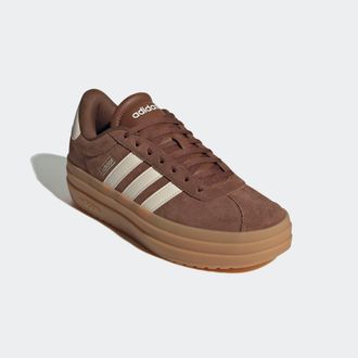 adidas Plateausneaker ADIDAS SPORTSWEAR VL COURT BOLD, Damen, Gr. 42, braun (preloved braun, chalk wei&szlig;, wonder beige), Leder, Synthetik, Schuhe Plateausneak
