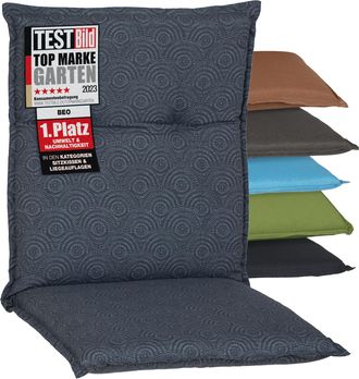 Beo Gartenstuhl-Auflagen Barcelona Niedriglehner 100 x 50 cm | Waschbare, UV-beständige Sitz-Kissen | Atmungsaktive Polster-Auflagen nach Öko-Tex Standard